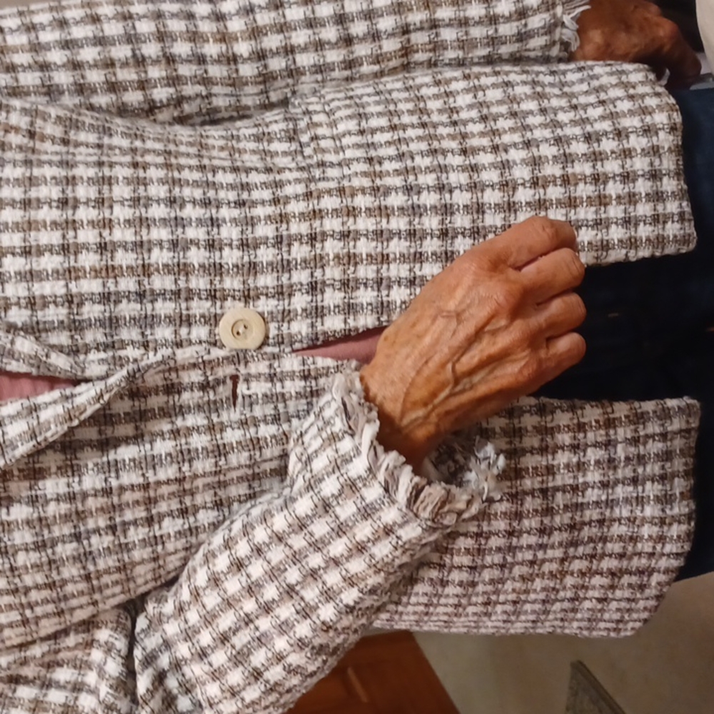 Fully Lined Blazer, Tweed Pattern - Gem